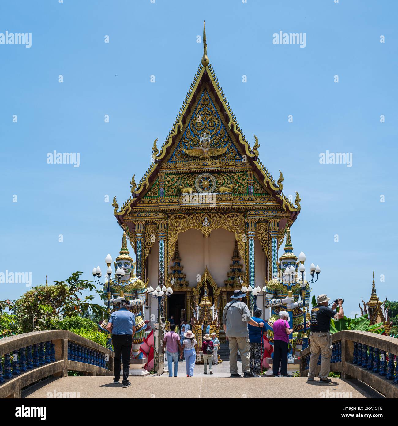 Koh Samui, Thailand -- March 27, 2023. A wide angle vertical shot of ...