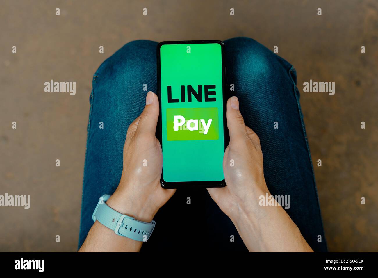 Brazil. 30th June, 2023. In this photo illustration, the LINE Pay logo is displayed on a ...