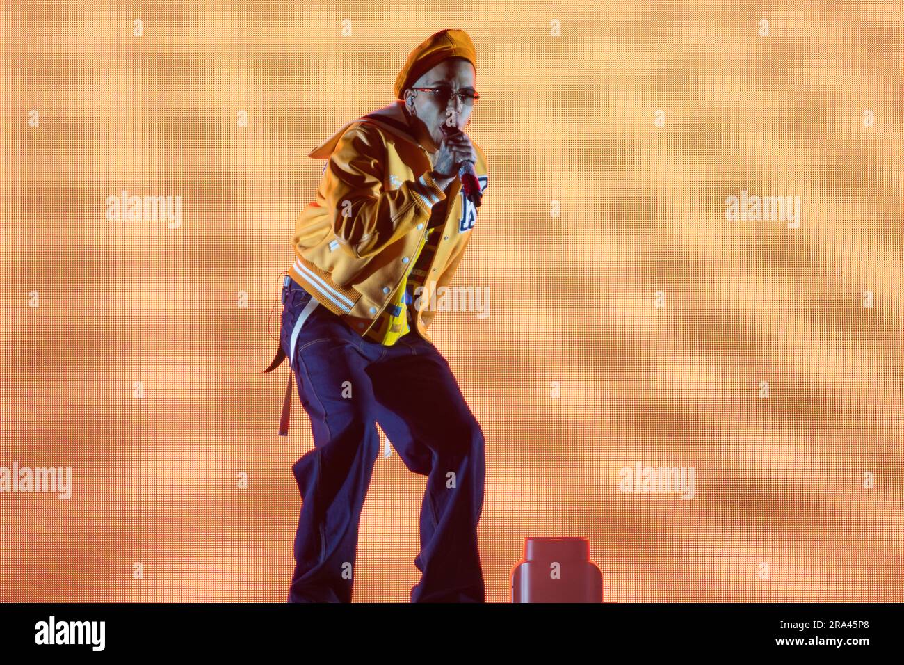 The Italian trappers Gionata Boschetti as know with Sfera Ebbasta pseudonym, live performs at ...