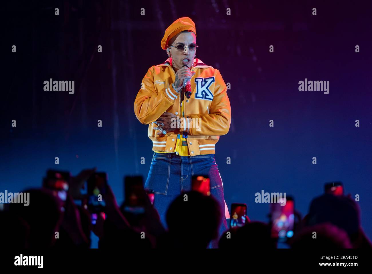 The Italian trappers Gionata Boschetti as know with Sfera Ebbasta pseudonym, live performs at ...