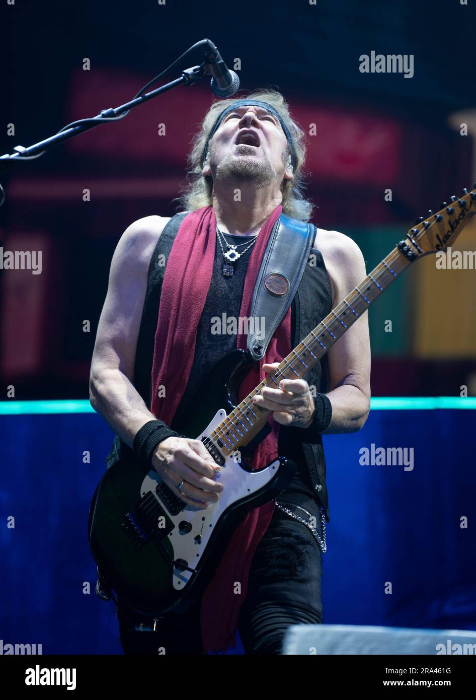 Manchester, UK. June 30, 2023. Iron Maiden performing at the AO Arena ...