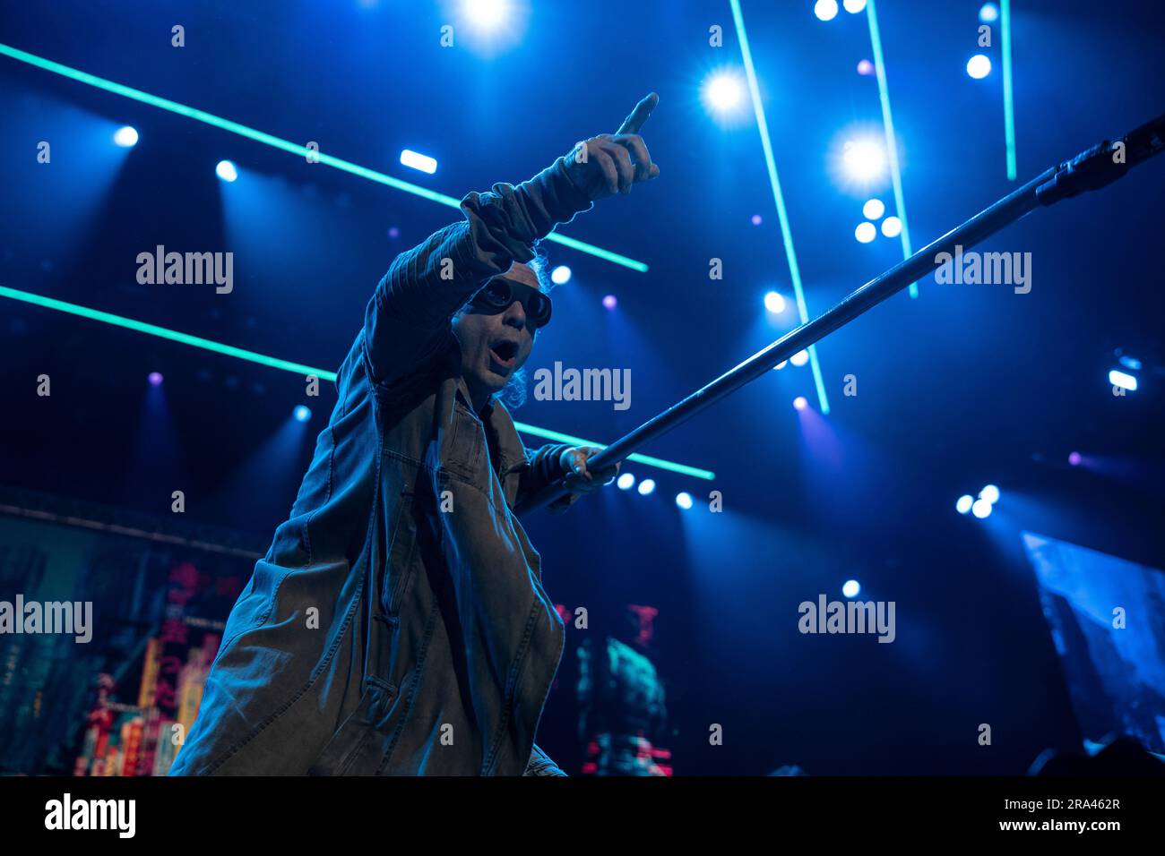 Manchester, UK. June 30, 2023. Iron Maiden performing at the AO Arena ...