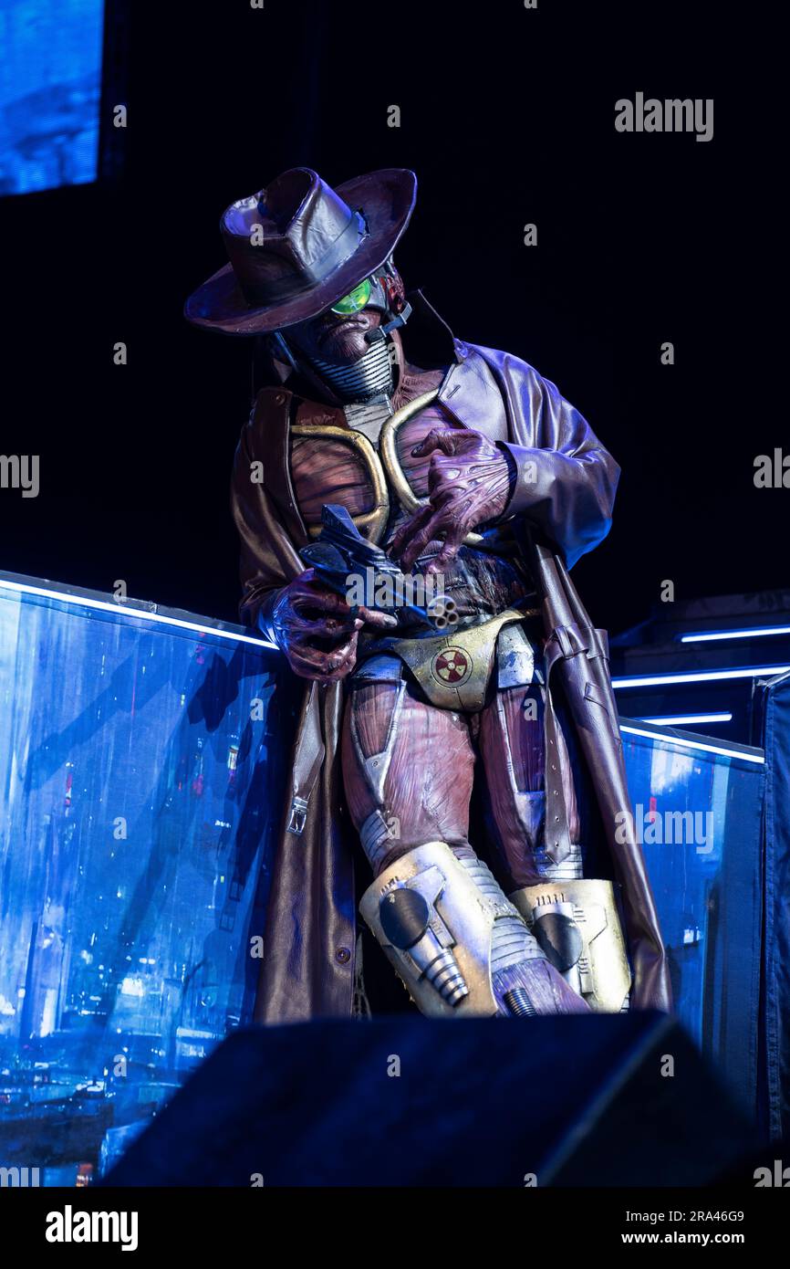 Manchester, UK. June 30, 2023. Iron Maiden performing at the AO Arena ...