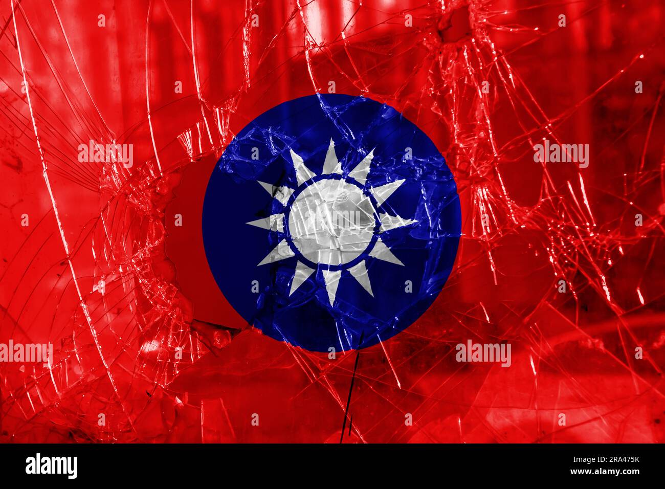 Flag of Republic of China Taiwan on a textured background. Concept ...