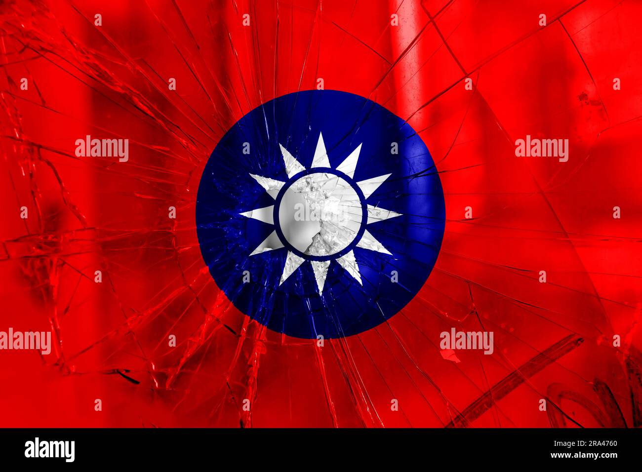 Flag of Republic of China Taiwan on a textured background. Concept ...