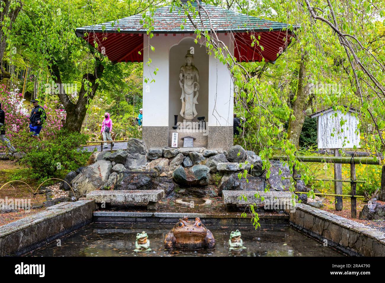 Gardens at Tenryu-ji temple Kyoto 2023, garden structure with frog and ...