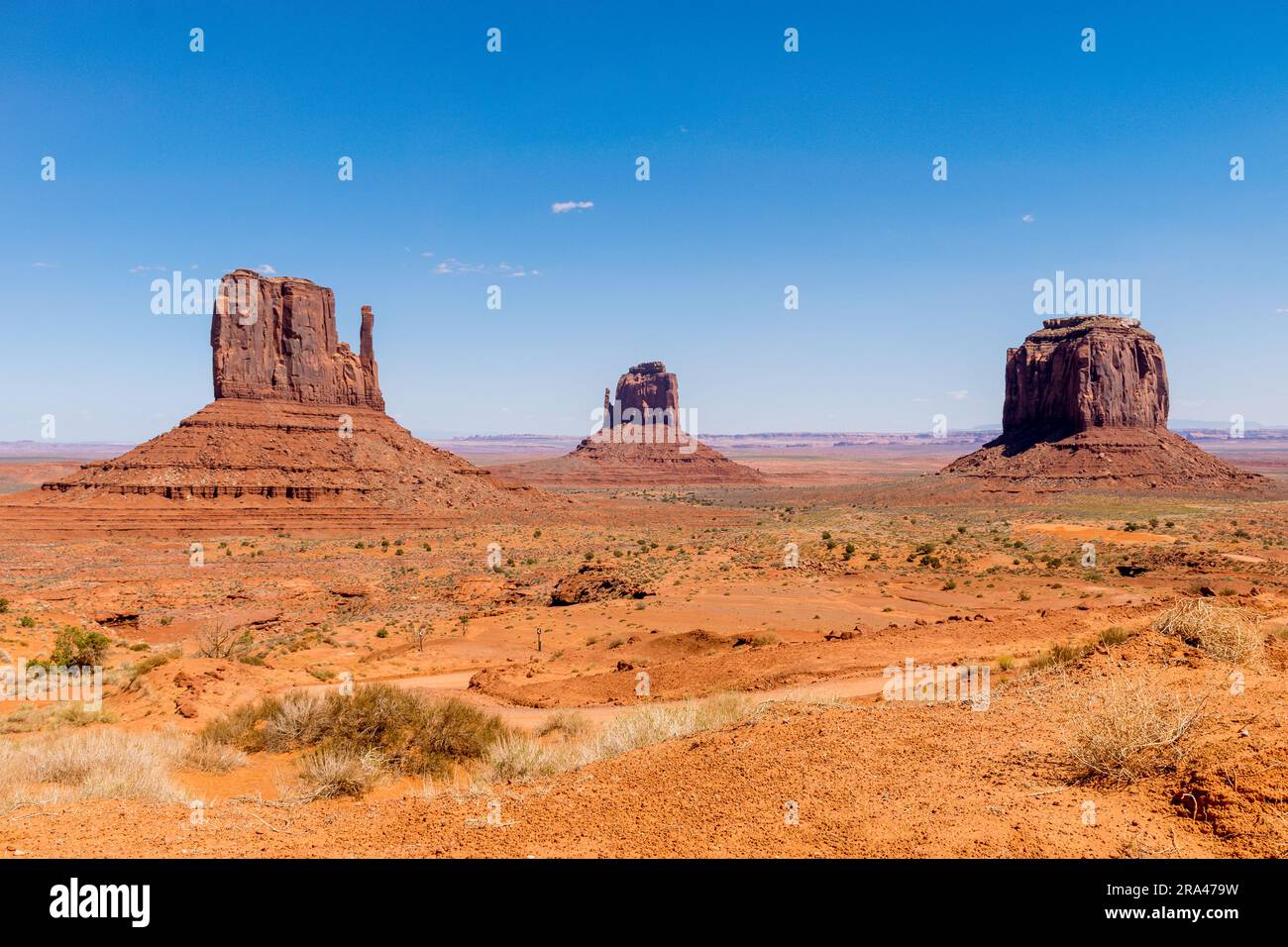 Monument Valley West Mitten Butte and East Mitten Butte Rock Formation ...