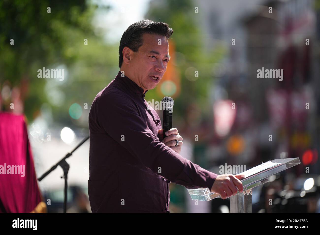 Vancouver, Canada. 30th June, 2023. Vancouver Mayor Ken Sim speaks ...