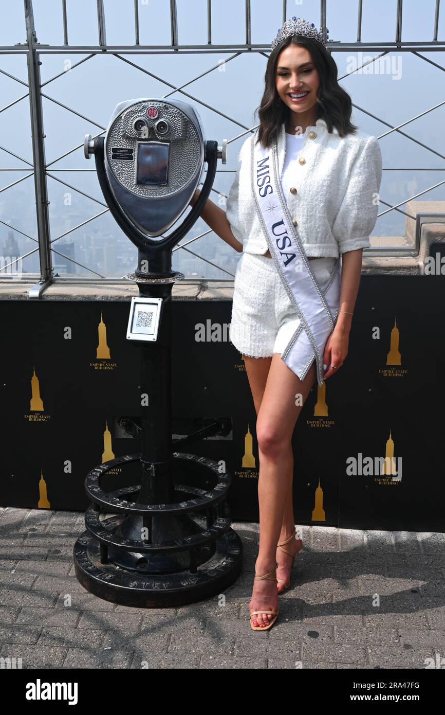 Miss USA Morgan Romano visits the Empire State Building on June 30 ...
