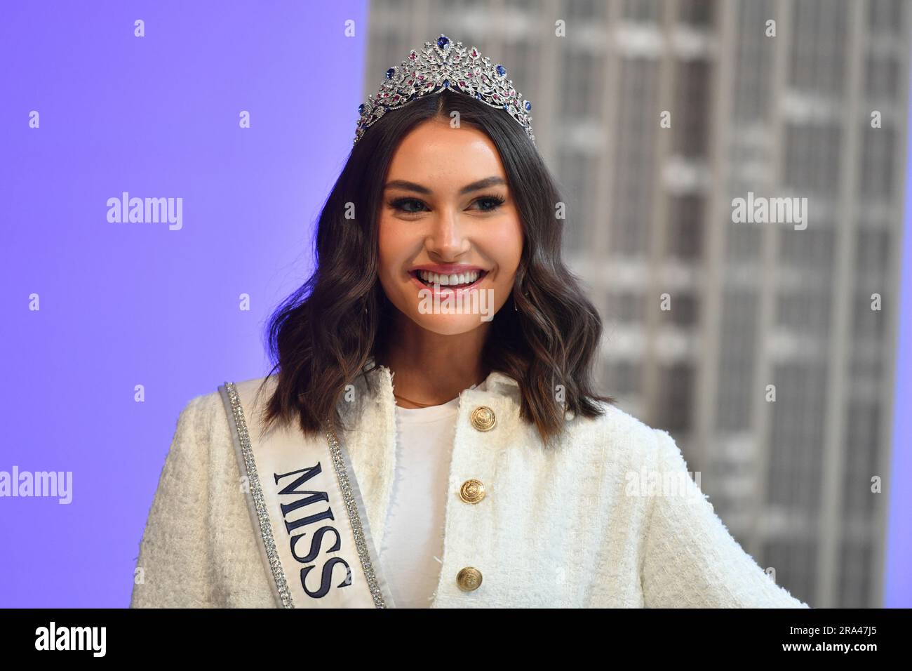 Miss USA Morgan Romano visits the Empire State Building on June 30 ...