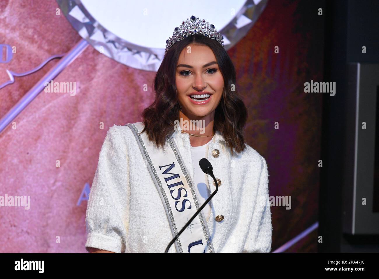 Miss USA Morgan Romano visits the Empire State Building on June 30 ...