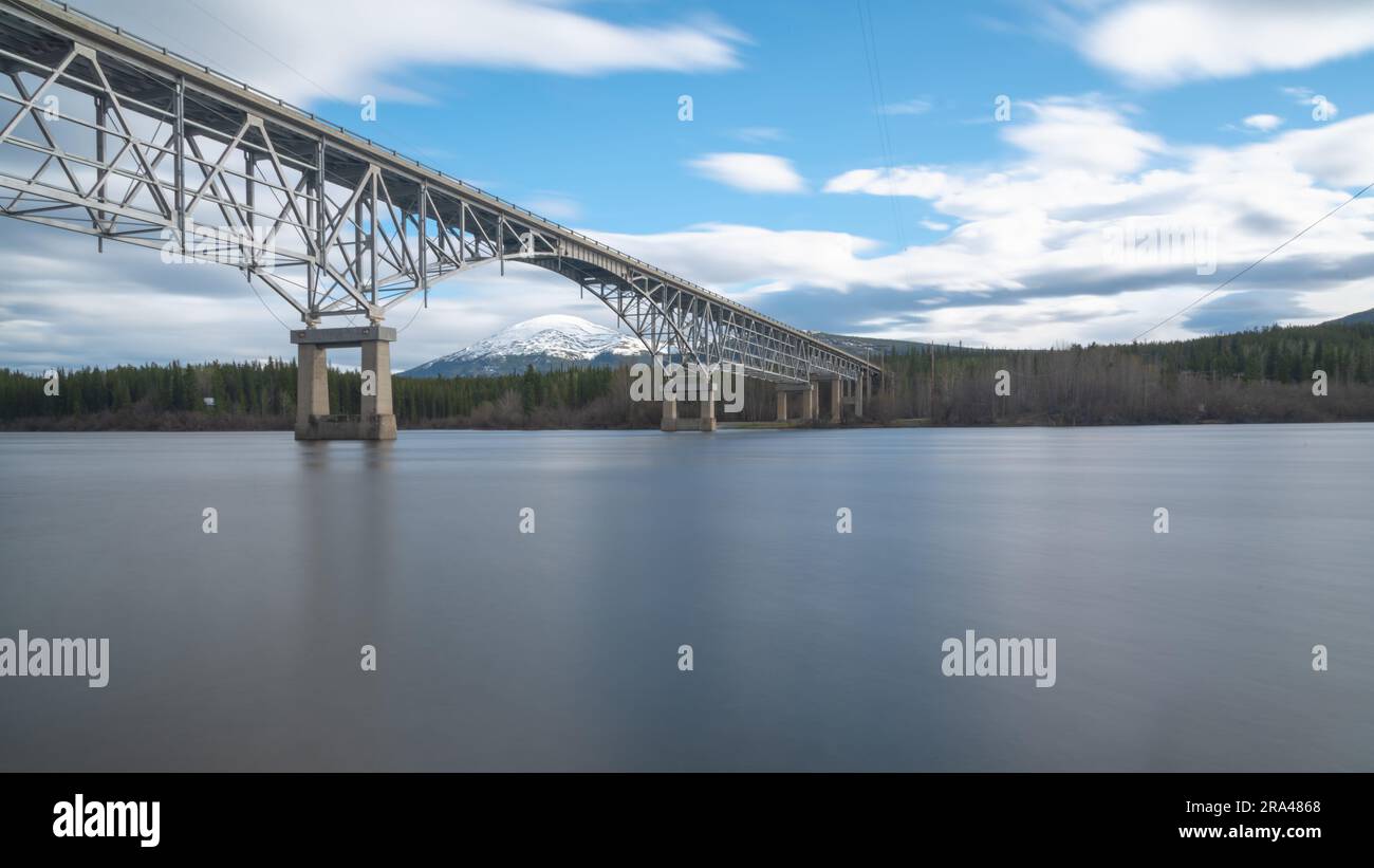 Johnsons Crossing, Teslin River steel Bridge on the Alaska Highway ...