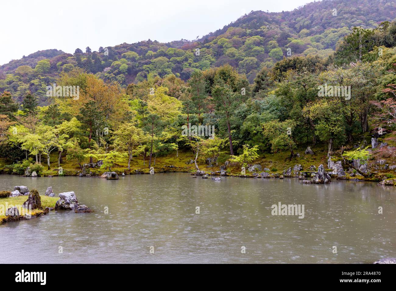 Kyoto,Japan,2023, Sogenchi Pond garden at World Heritage Tenryu-ji temple garden, UNESCO world ...