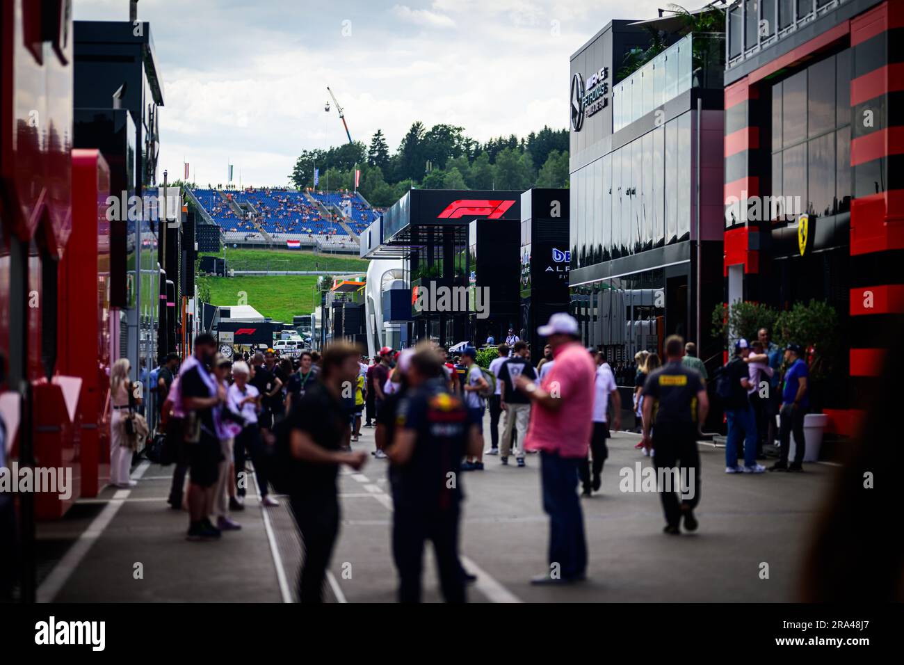 General view of the paddock during the Austrian F1 Grand Prix at the ...