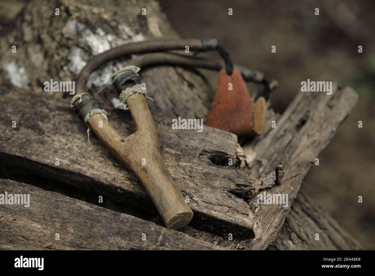 Old wooden slingshot Stock Photo - Alamy