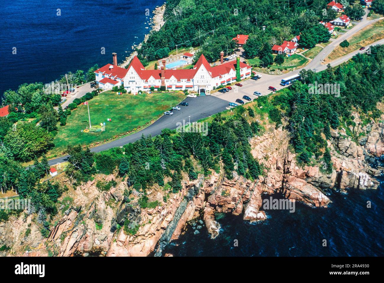 Aerial image of Ingonish, Cape Breton Island, Nova Scotia, Canada Stock ...
