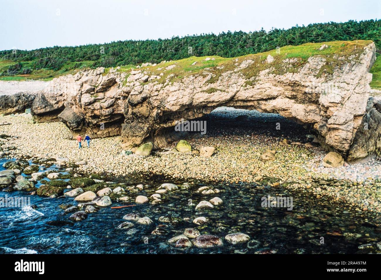 Aerial image of The Arches Provincial Park, Newfoundland, Canada Stock ...