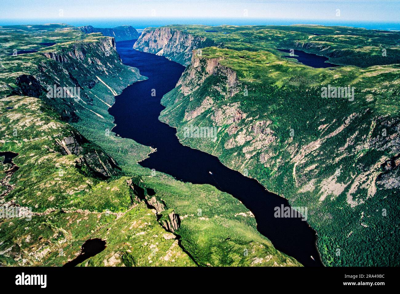 Aerial image of Gros Morne National Park, Newfoundland, Canada Stock ...