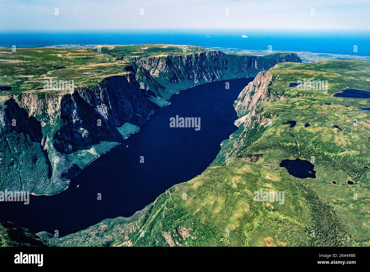 Aerial image of Gros Morne National Park, Newfoundland, Canada Stock ...