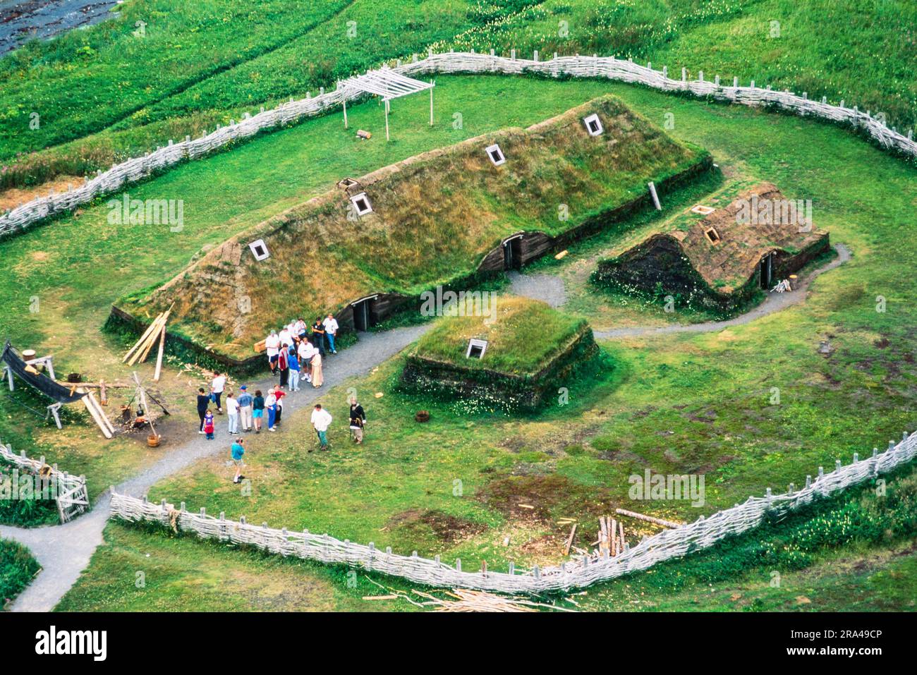 Aerial image of L'Anse aux Meadows, Newfoundland, Canada Stock Photo ...