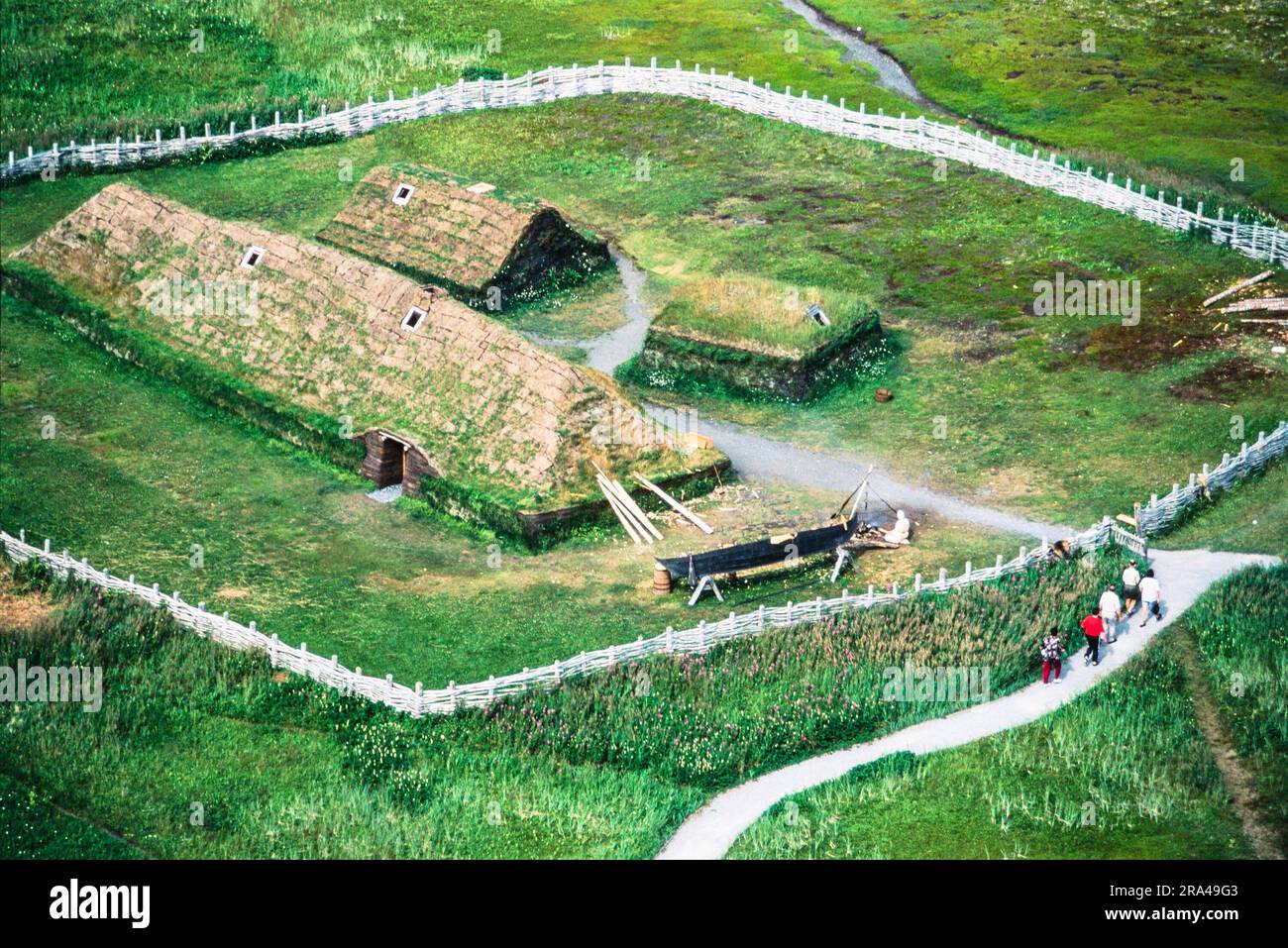 Aerial image of L'Anse aux Meadows, Newfoundland, Canada Stock Photo ...