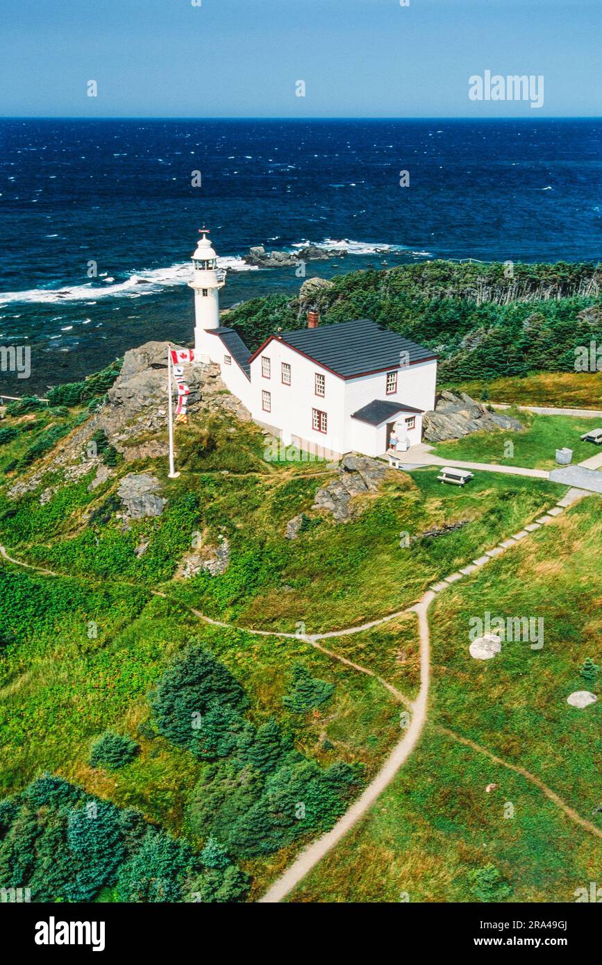Aerial image of Lobster Cove Head Lighthouse, Newfoundland, Canada ...