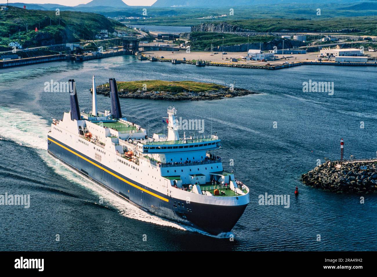 Aerial image of MV Caribou, Port aux Basques, Newfoundland, Canada ...
