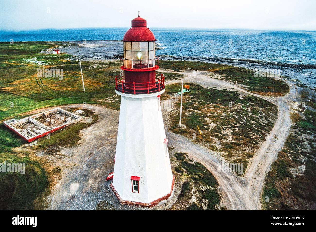 Aerial image of Port au Choix Lighthouse, Point Riche Lighthouse ...