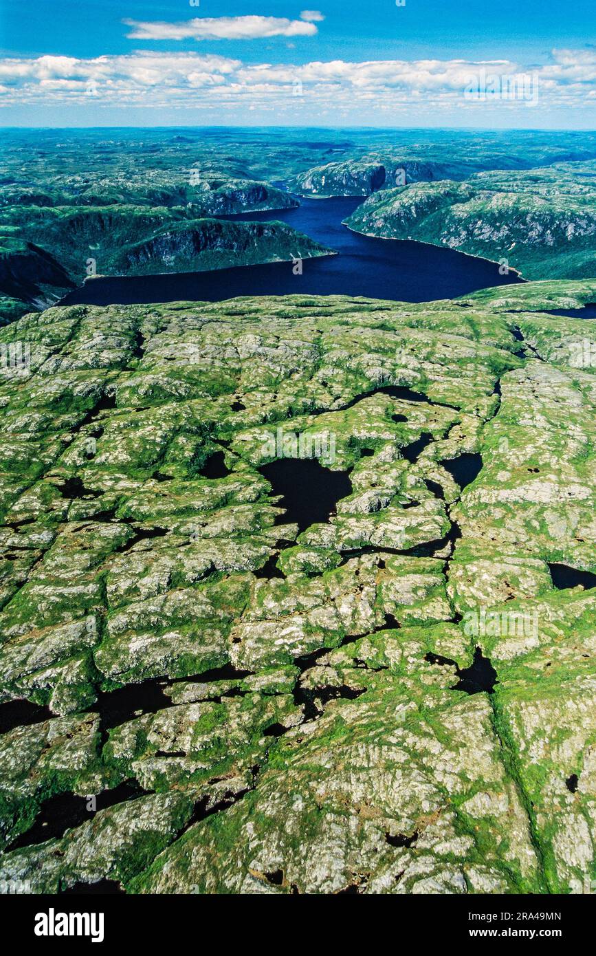 Aerial image of the south coast area Newfoundland, Canada Stock Photo ...