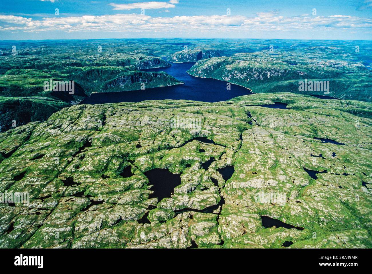 Aerial image of the south coast area Newfoundland, Canada Stock Photo ...