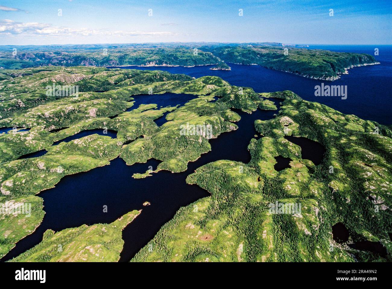 Aerial image of the south coast area Newfoundland, Canada Stock Photo ...