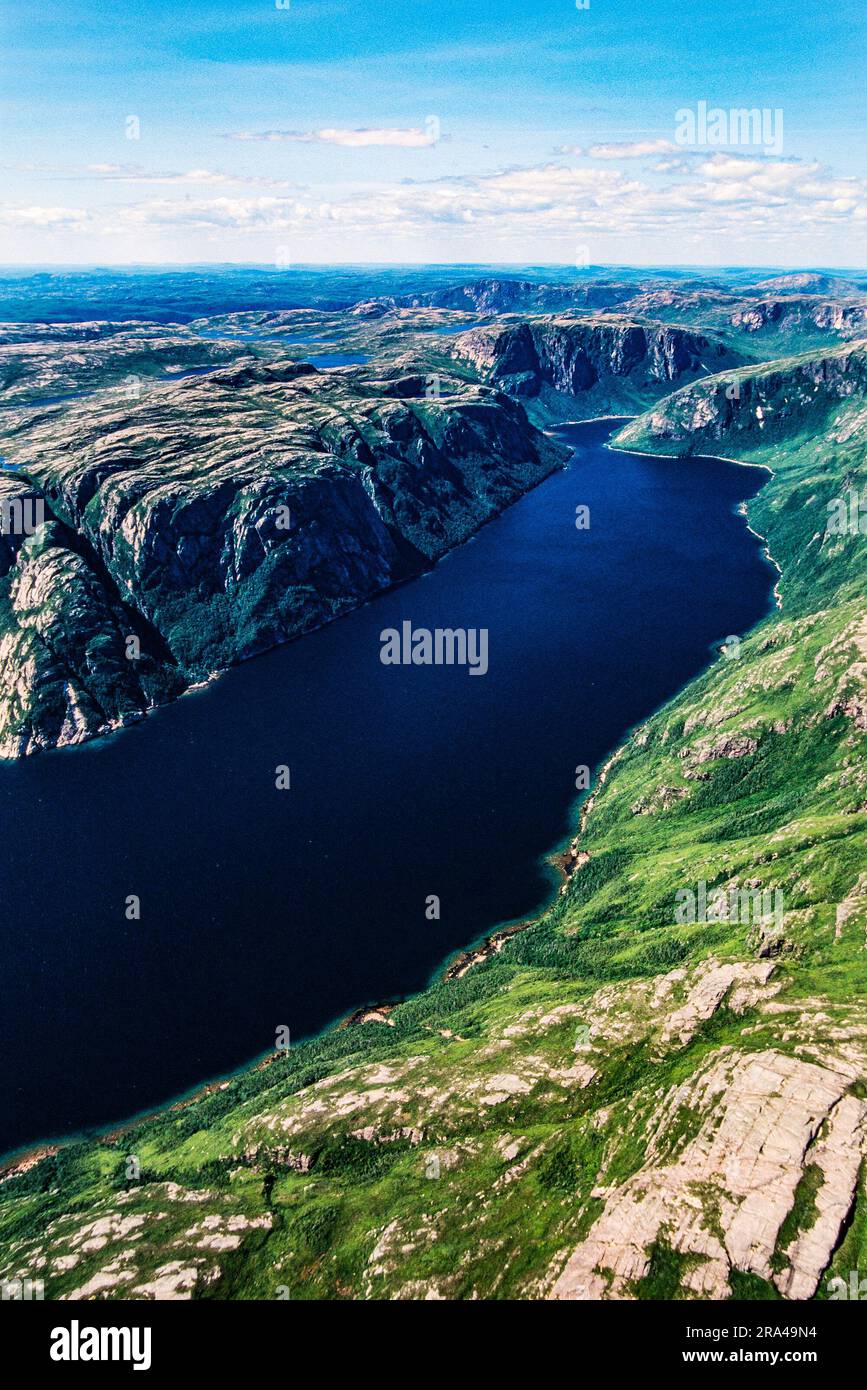 Aerial image of the south coast area Newfoundland, Canada Stock Photo ...