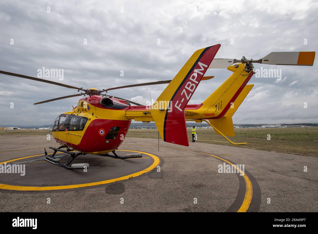 Marignane, France. 30th June, 2023. View of an Airbus EC 145 helicopter ...