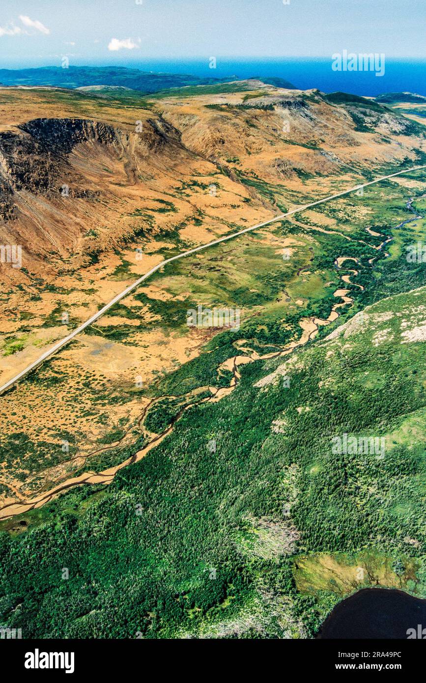 Aerial image of the Tablelands, Gros Morne National Park, Newfoundland ...