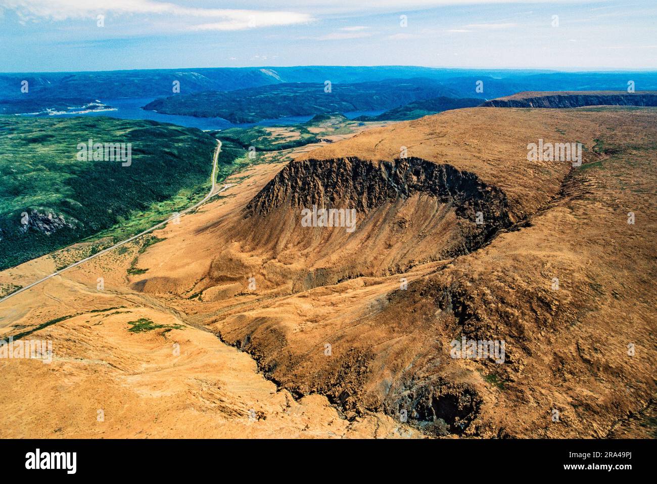 Aerial image of the Tablelands, Gros Morne National Park, Newfoundland ...