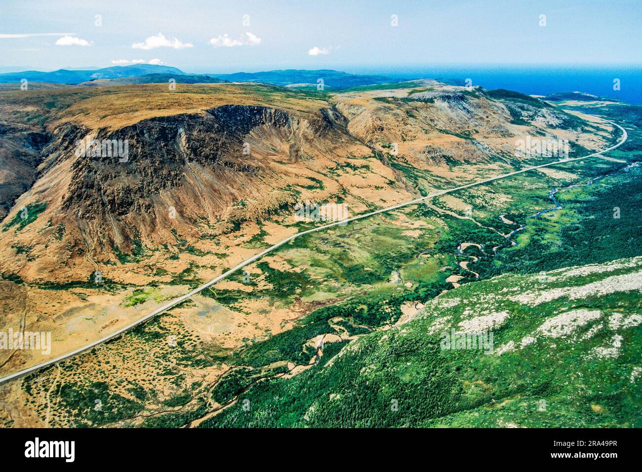 Aerial image of the Tablelands, Gros Morne National Park, Newfoundland ...