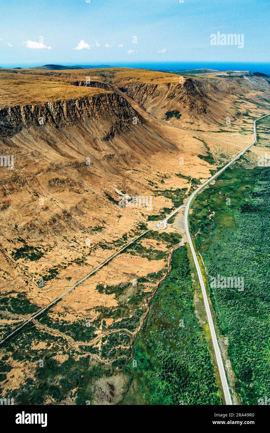 Aerial image of the Tablelands, Gros Morne National Park, Newfoundland ...