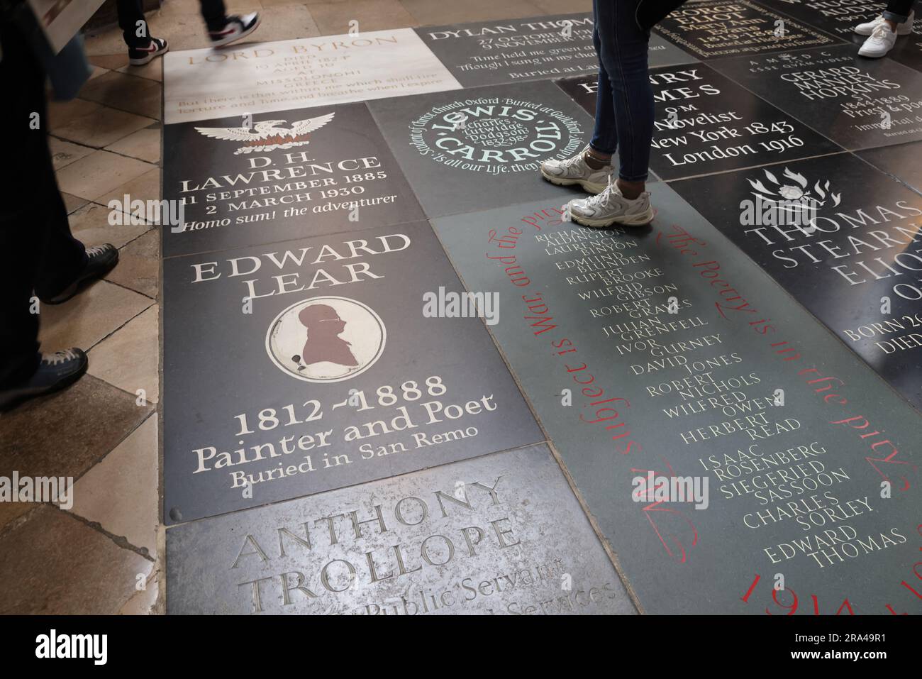 Poets' Corner in the south transept of Westminster Abbey, where many ...