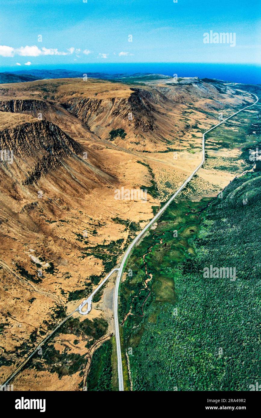 Aerial image of the Tablelands, Gros Morne National Park, Newfoundland ...