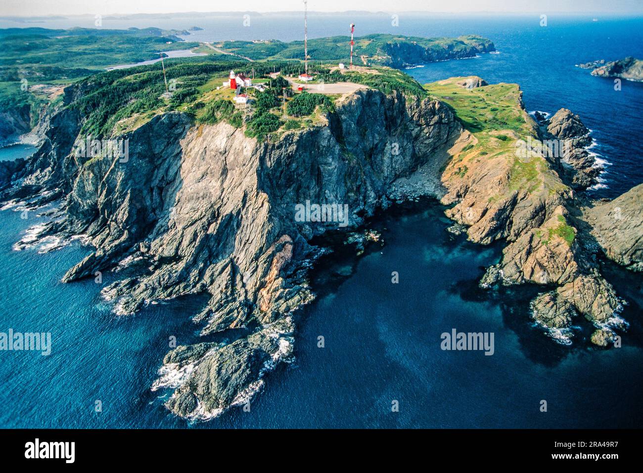Aerial image of historic Long Point Lighthouse, Twillingate ...