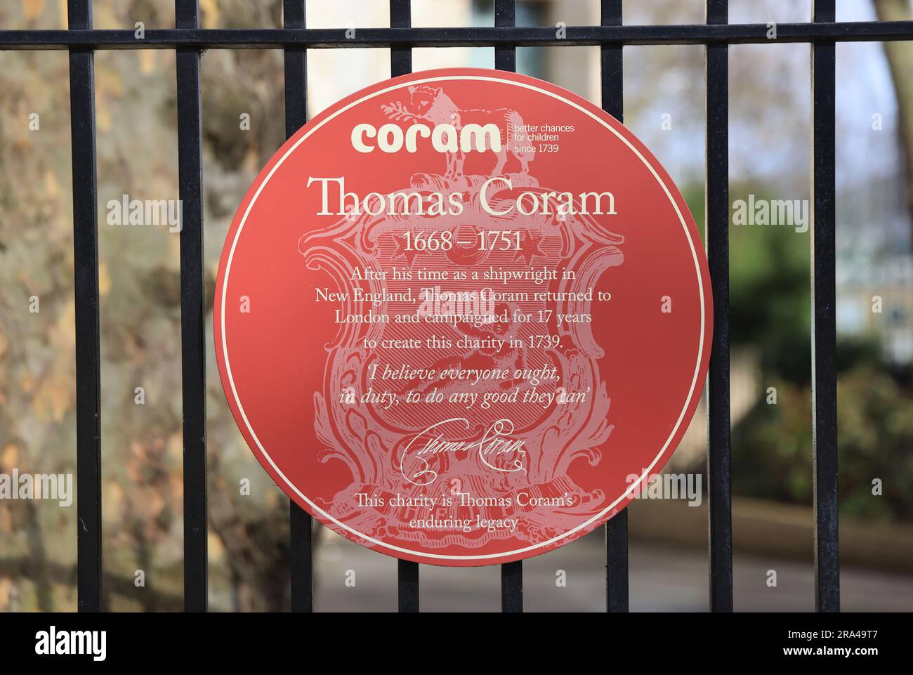 Thomas Coram, who made his fortune in the USA by shipbuilding, on his ...