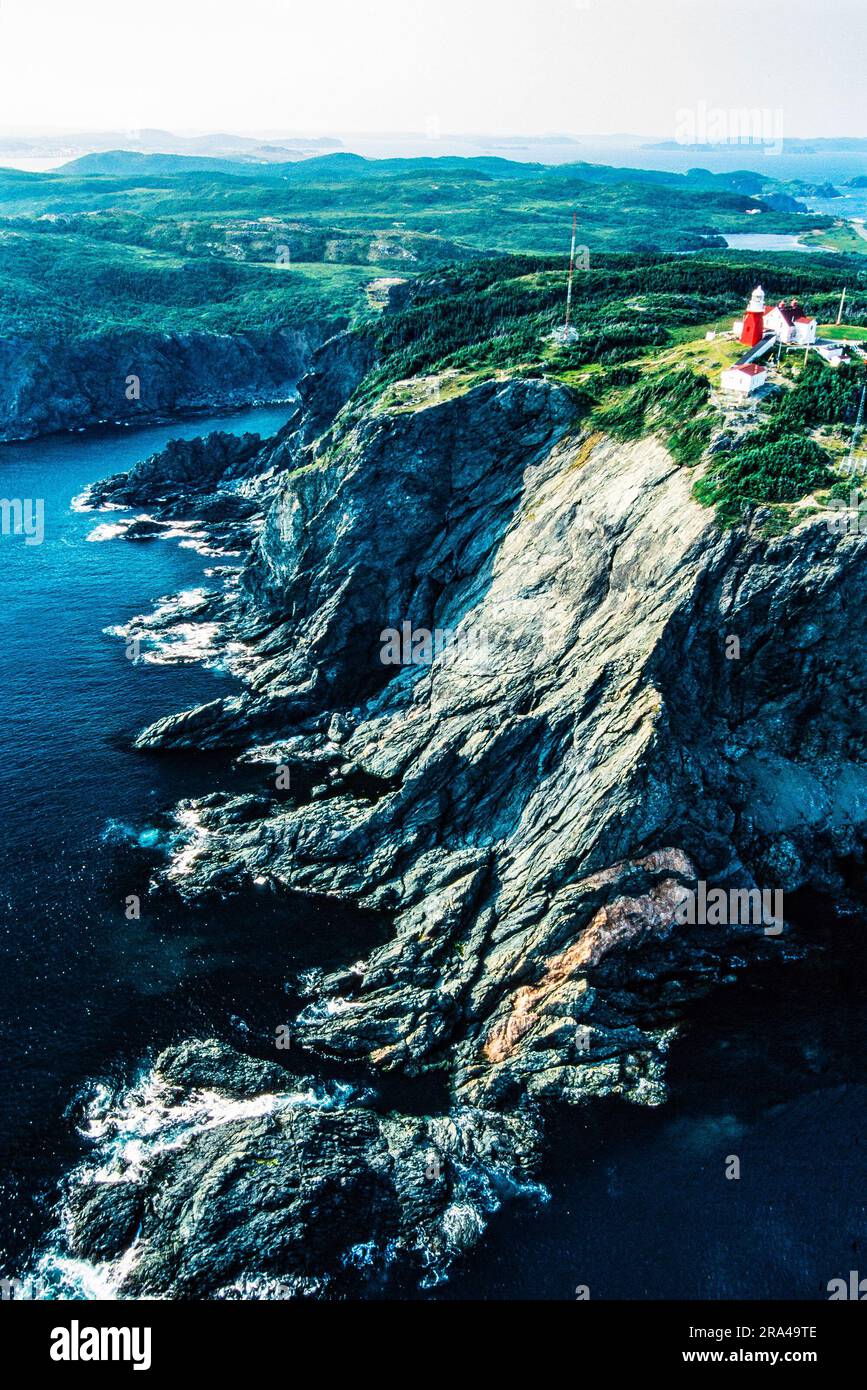 Aerial image of historic Long Point Lighthouse, Twillingate ...