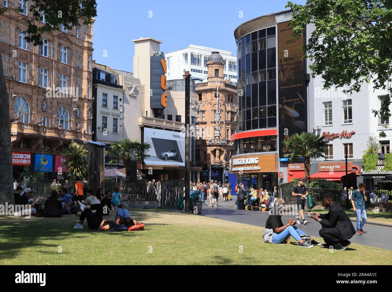 Leicester Square, home of film & entertainment, a pedestrianised square ...