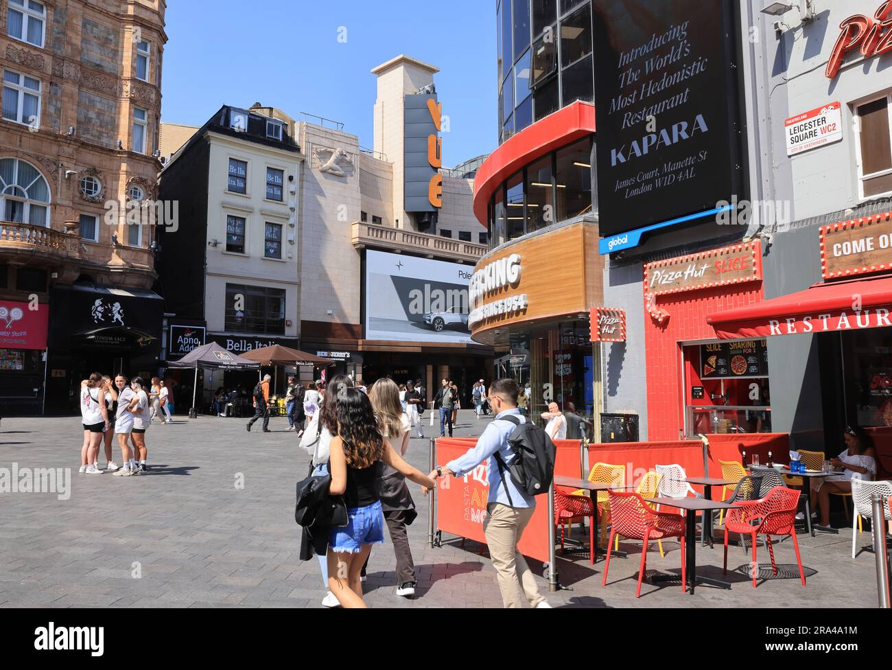 Leicester Square, home of film & entertainment, a pedestrianised square ...