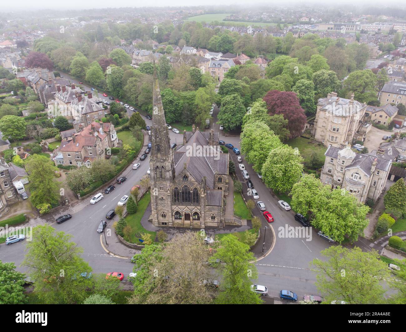 (EDITOR'S NOTE: Image taken with a drone)Trinity Methodist Church seen ...