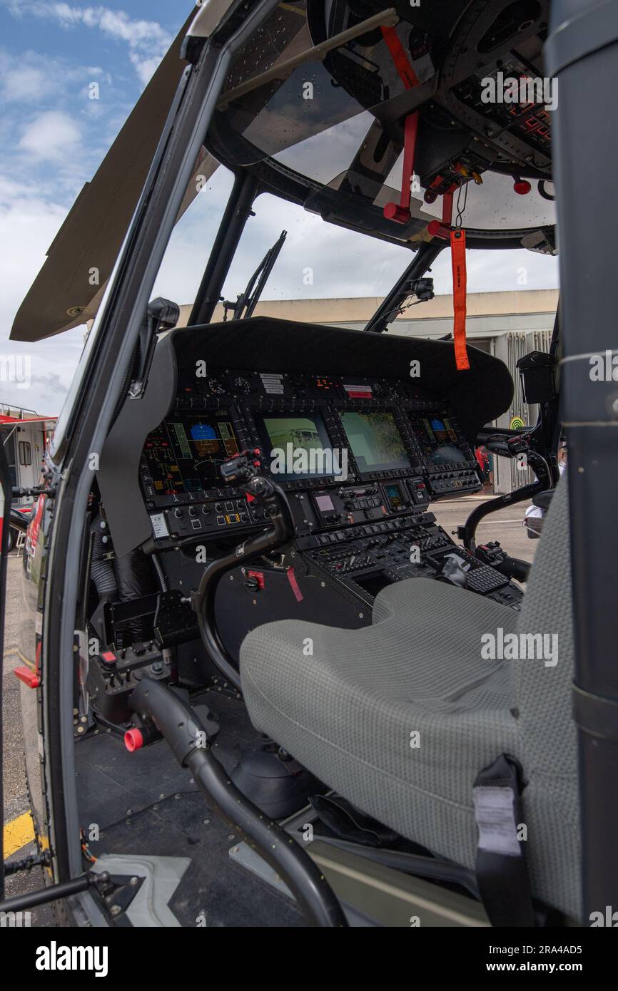 Marignane, France. 30th June, 2023. The cockpit of the Airbus H225 ...