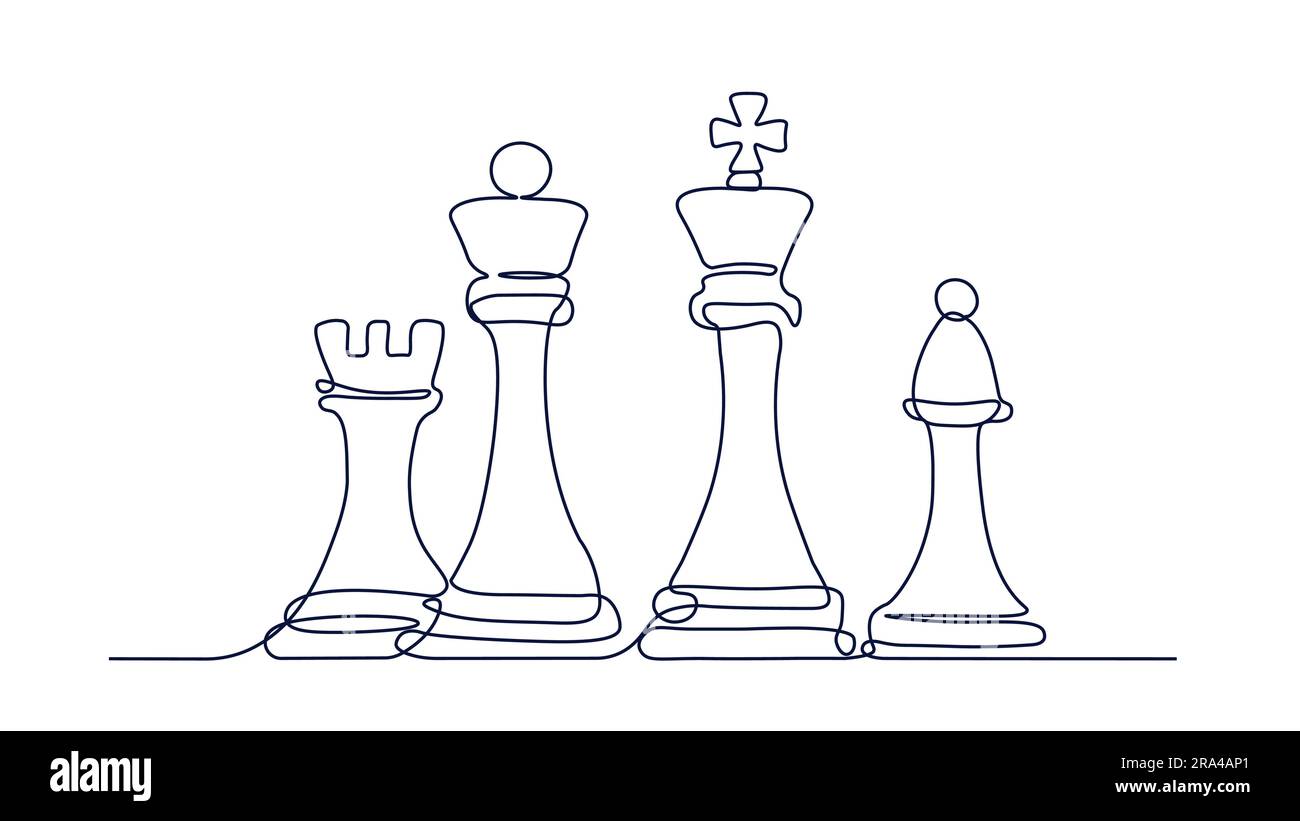 Chess pieces line concept Stock Vector Image & Art - Alamy