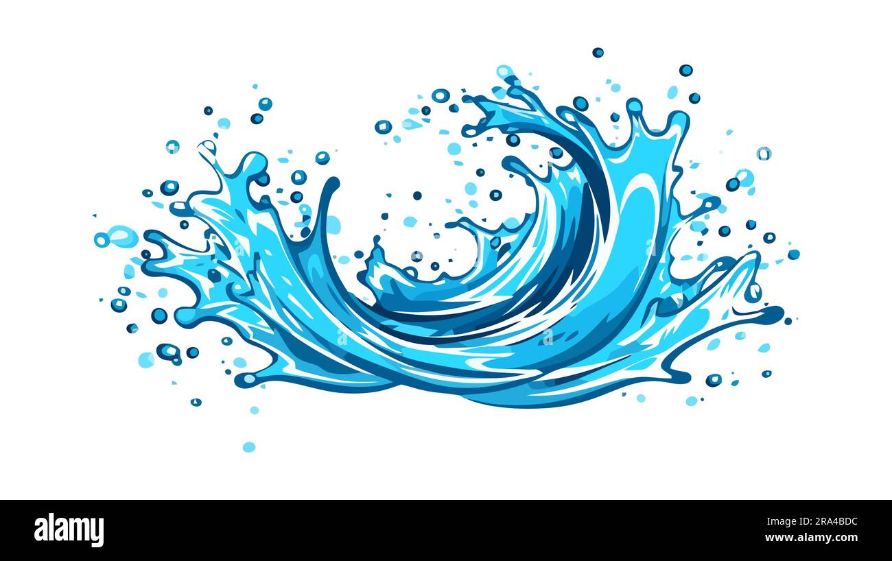 Blue water splash, vector illustration on white background Stock Vector ...