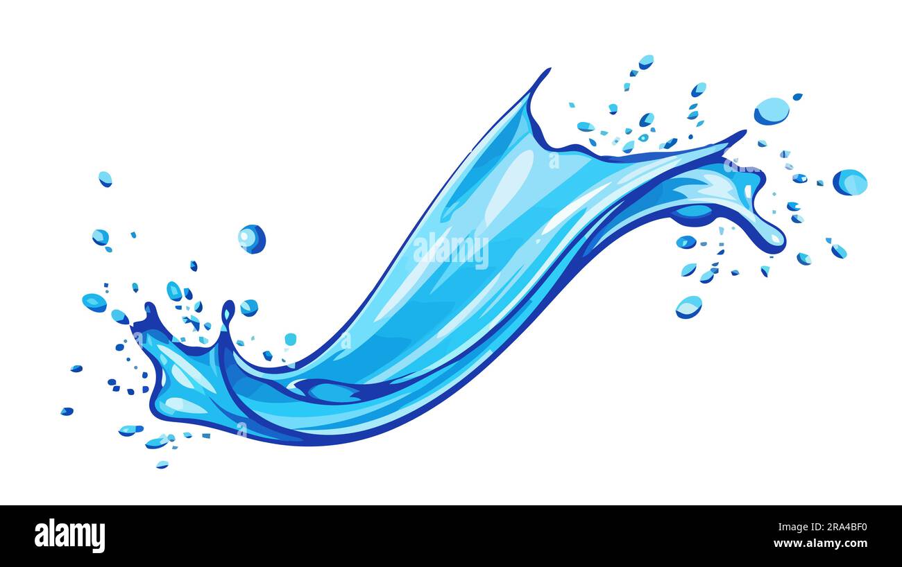 Blue water splash, vector illustration on white background Stock Vector ...