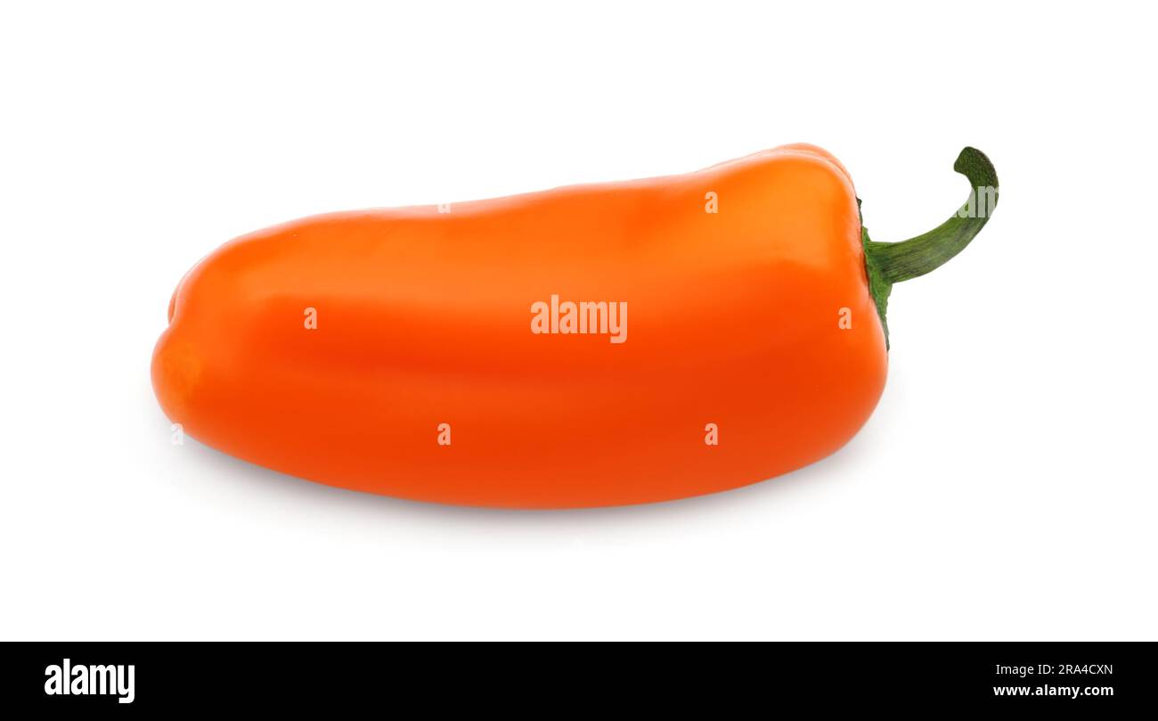 Fresh raw orange hot chili pepper isolated on white Stock Photo - Alamy